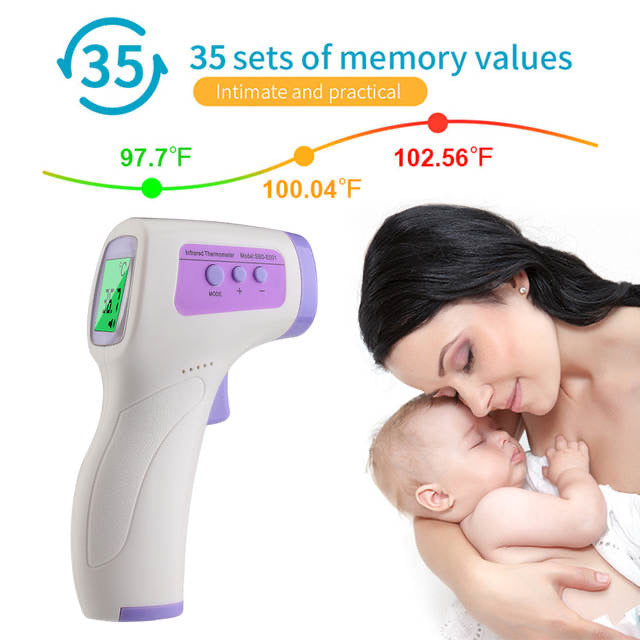 No Touch Infrared Forehead Thermometer Instant Fahrenheit Readings FDA ...