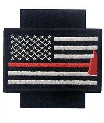 Axe Thin Red Line Patch Velcro American Flag Firefighter Support 3X2 ...