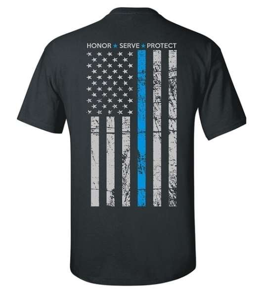 Thin Blue Line Mens Shirt American Flag Police Law Enforcement Support ...