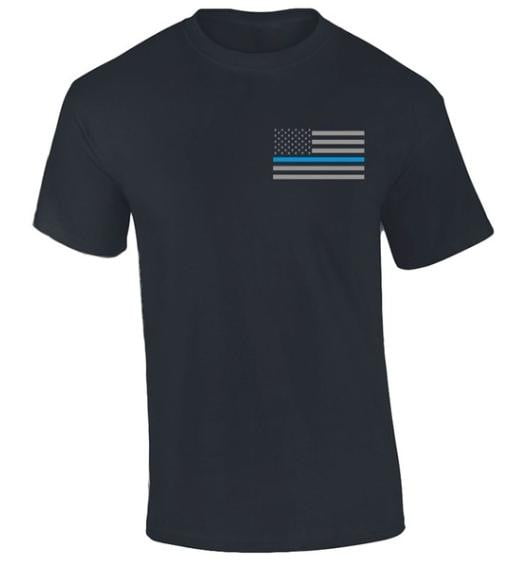 Thin Blue Line Mens Shirt American Flag Police Law Enforcement Support ...